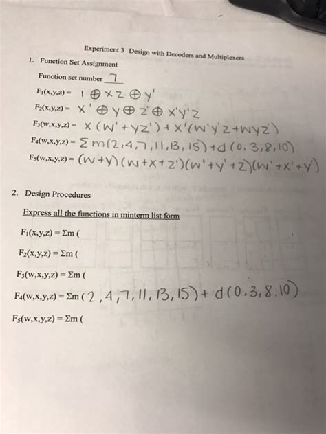 Solved Function Set Assignment Function Set Number F1x