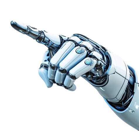 Android Hand Pointing Gesture On A Transparent Background Showcasing Futuristic Design Elements