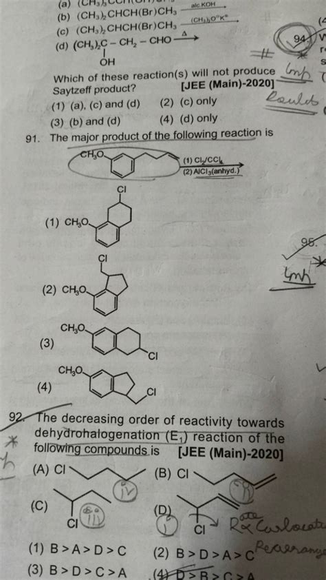The Major Product Of The Following Reaction Is Cl2 Cc4 Ncl3 Annyd