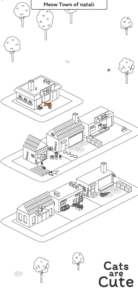 Mapa De Una Ciudad Con Edificios Y árboles