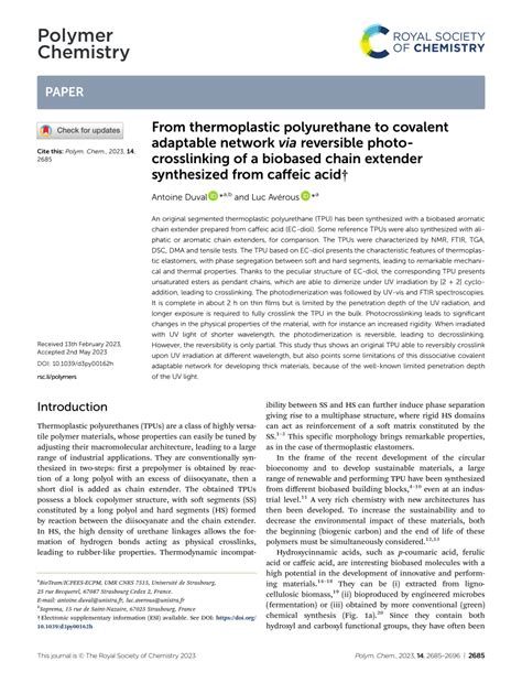 Pdf From Thermoplastic Polyurethane To Covalent Adaptable Network Via