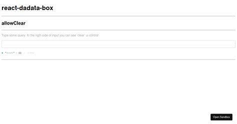 React Dadata Box Example Allowclear Codesandbox