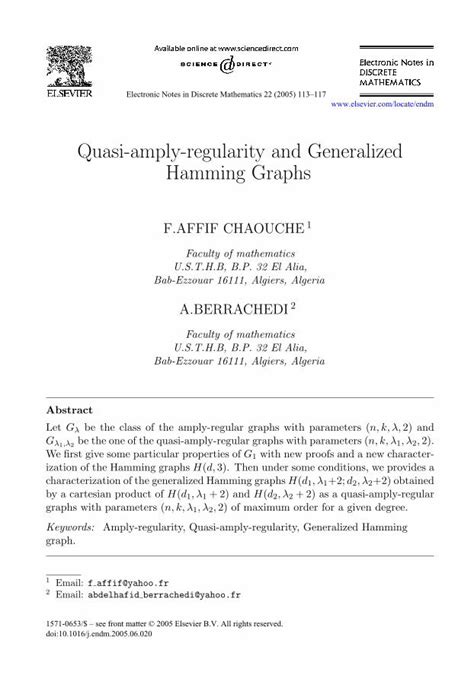 Pdf Quasi Amply Regularity And Generalized Hamming Graphs Dokumentips