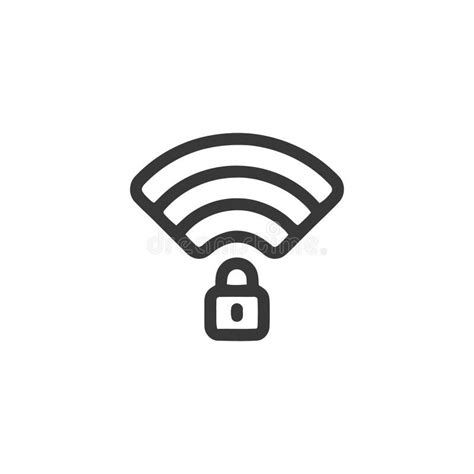 Secured Wireless Network Connection Protected Wifi Access Point Icon Stock Vector