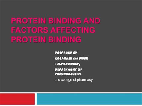 Protein Binding Of Drugs Pptx