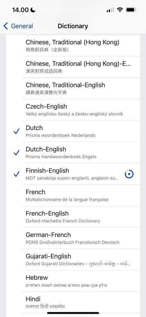 how to access dictionaries on ios 16 appletoolbox