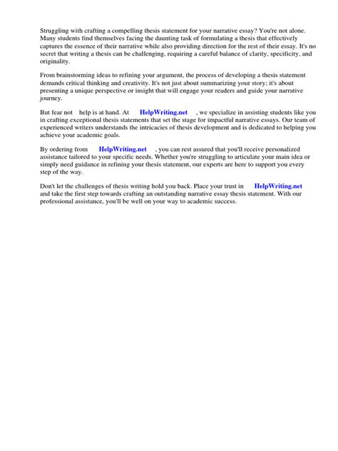Example Of A Narrative Essay Thesis Statement Pdf Essays Narrative