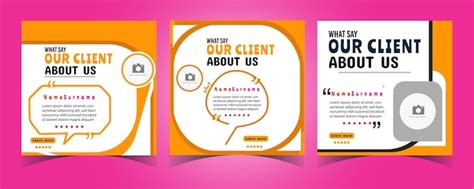 현대적이고 창의적인 클라이언트 평가 소셜 미디어 포스트 디자인 고객 서비스 피드백 검토 프리미엄 벡터