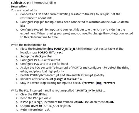 SOLVED Subject I O Pin Interrupt Handling Description You Are Required To Connect An LED
