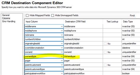 Dynamics Crm Insert Record With Ssis Stack Overflow