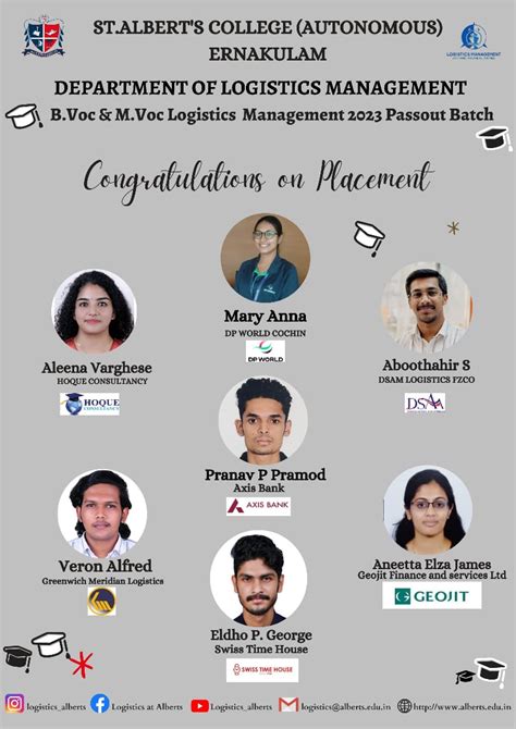 Congratulations On Placement St Alberts College Autonomous Kochi