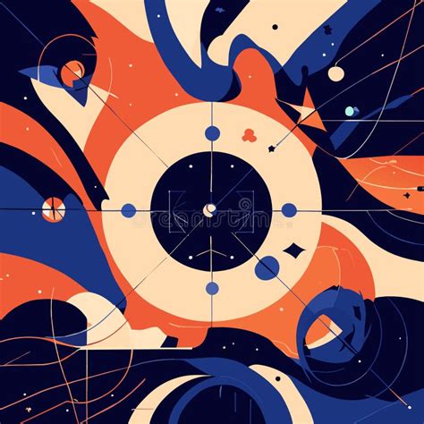 Abstract Geometric Background With Circles Lines And Spots Vector Illustration Stock Vector