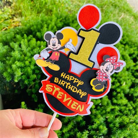 Mickey Mouse Custom 3d Cake Topper Etsy