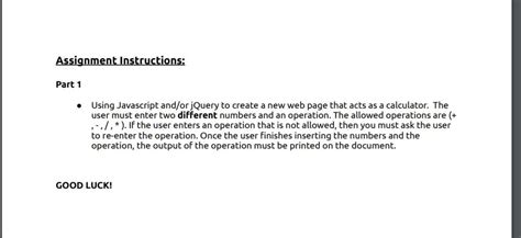 Solved Assignment Instructions Part 1 • Using Javascript