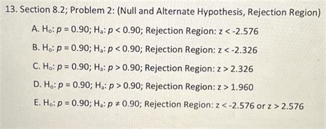 Solved Section Problem Null And Alternate Chegg