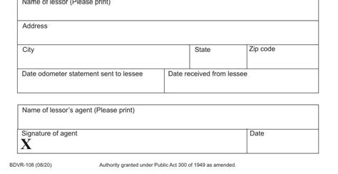 Odometer Mileage Statement Pdf Form Formspal