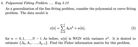 4 polynomial fitting problem kay 3 13 as a