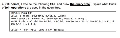 Solved 4 10 Points Execute The Following Sql And Draw The