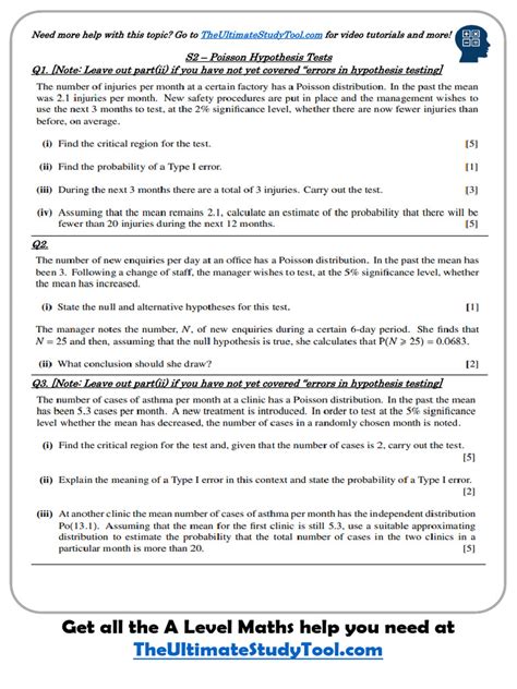 Poisson Hypothesis Tests Pdf