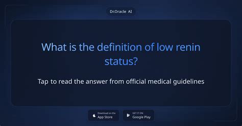 What Is The Definition Of Low Renin Status