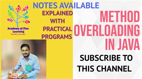 Method Overloading In Java Practical Programs On Method Overloading Notes Available Youtube