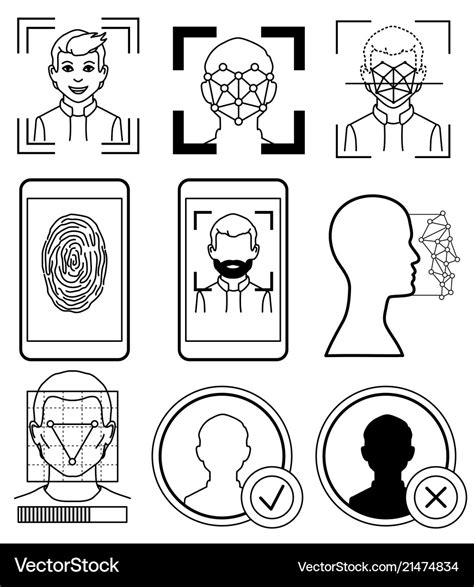 Biometric Authentication Sketch Royalty Free Vector Image