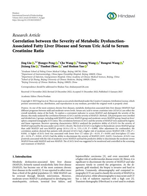 Pdf Correlation Between The Severity Of Metabolic Dysfunction Associated Fatty Liver Disease