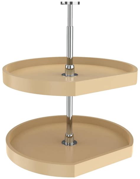 Rev A Shelf 6272 22 52 Classic 2 Tier 22 D Shaped Flat Side Lazy Susan Almond Walmart Com
