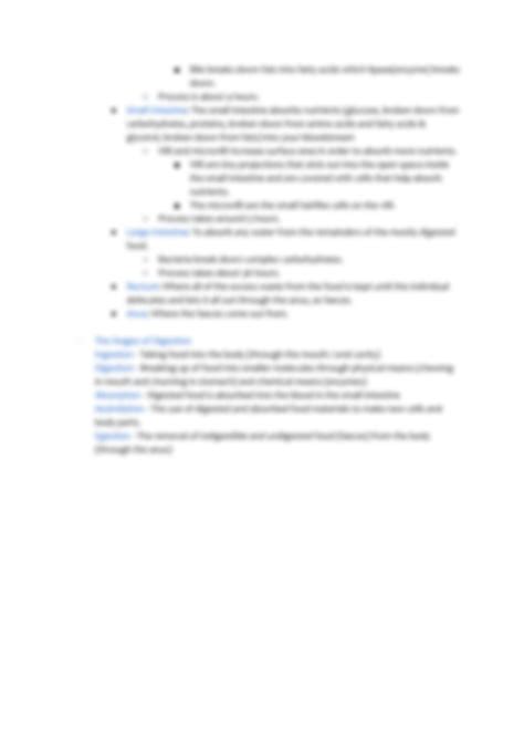 SOLUTION Digestive System Notes Studypool