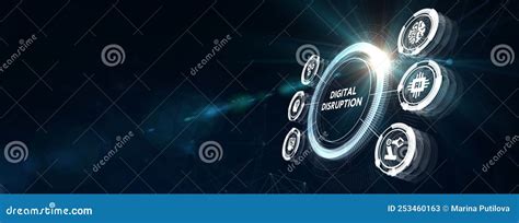 Digital Disruption Transformation Innovation Technology Business Internet Concept 3d