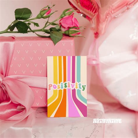 Rainbow Positivity Poster Colorful Wall Art Print Positive Quote