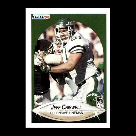 Jeff Criswell 1990 Fleer Rookie New York Jets 359 R325d 61 Ebay