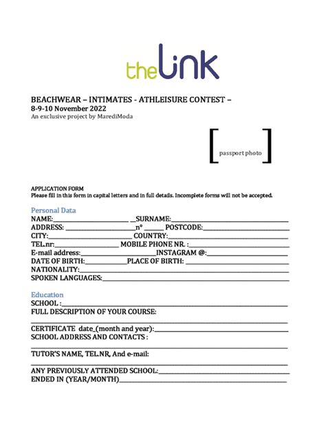 Fillable Online The Link Application Form Eng 2022doc Fax Email