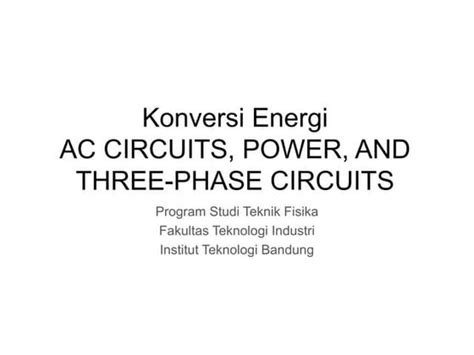 Circuits And Machines Three Phase Circuits Ppt