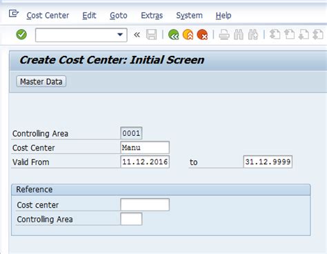 Sap Cost Center Master Data Free Sap Online Training Tutorial