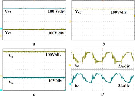 Experimental Results The Waveforms Of A Capacitor Voltages Vc1 Vc3