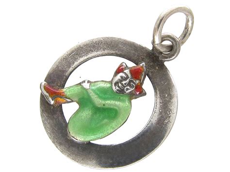 Silver And Enamel Pixie Charm 423f The Antique Jewellery Company