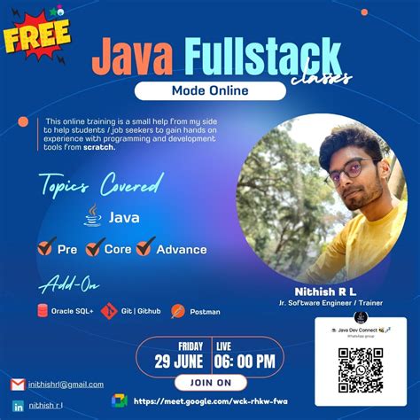 Nithish R L On Linkedin Java Freesession Coding Learning