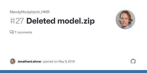 Deleted Modelzip · Issue 27 · Mandymopytorchhmr · Github