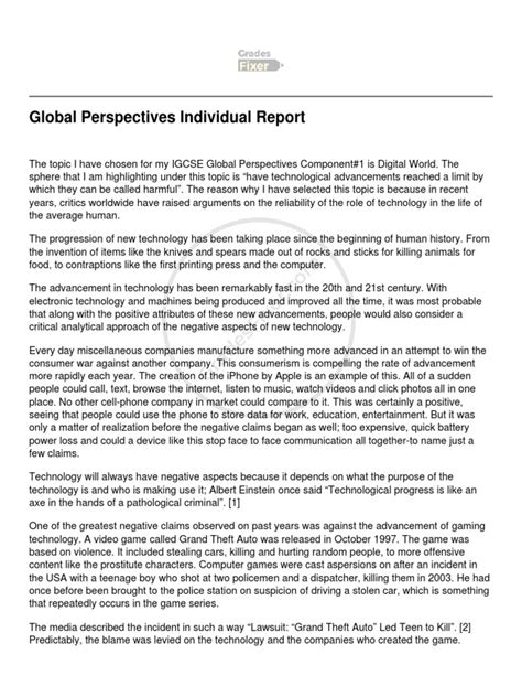 Global Perspectives Individual Report Pdf Mobile Phones Theft