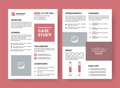 Case Study Layout Flyer Minimalist Business Report With Simple Design