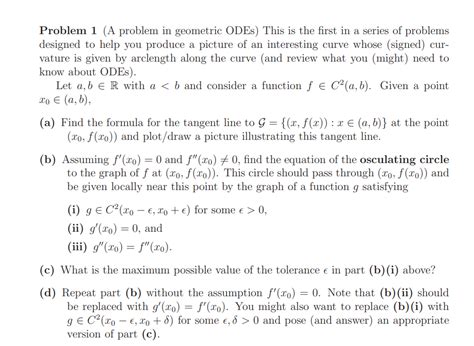 Solved Problem 1 A Problem In Geometric Odes This Is The