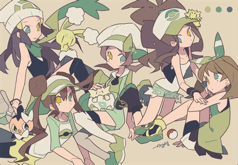 Safebooru 5girls Alternate Color Alternate Eye Color Antenna Hair Auko Bare Arms Bare