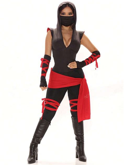 Ladies New Halloween Cosplay Costume Sexy Tight Fitting Hooded Romper