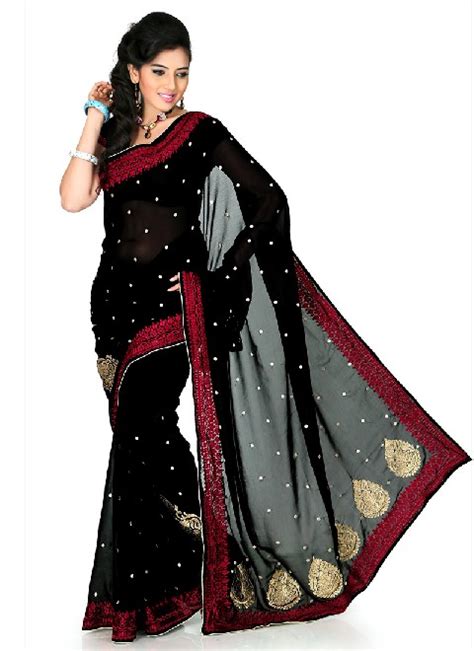 Black Magic Saree Collection 2013 2014 Indian Designers Black Sarees