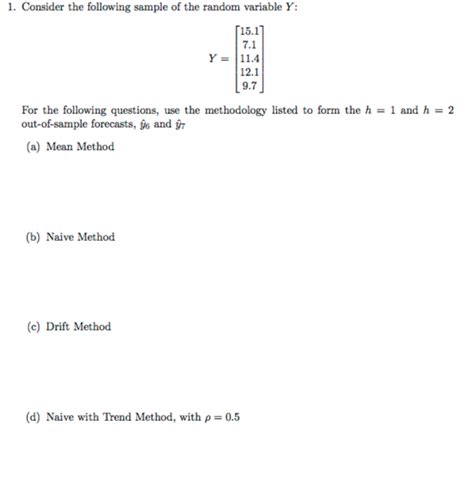 Solved Consider The Following Sample Of The Random Variable Chegg
