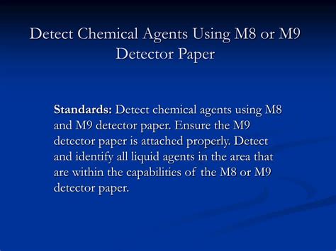 Ppt Detect Chemical Agents Using M8 Or M9 Detector Paper 031 503 1037