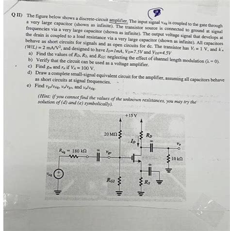 solved q ii ﻿the figure below shows a discrete circuit