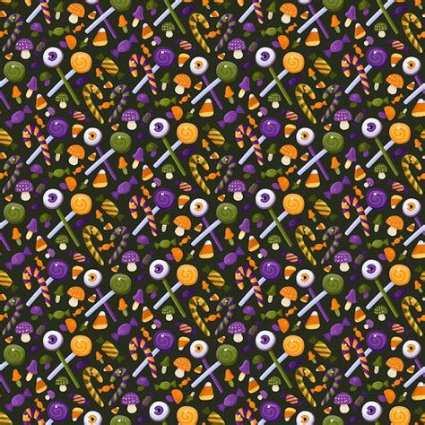 Premium Vector Sweet Halloween Candy Seamless Pattern Vector
