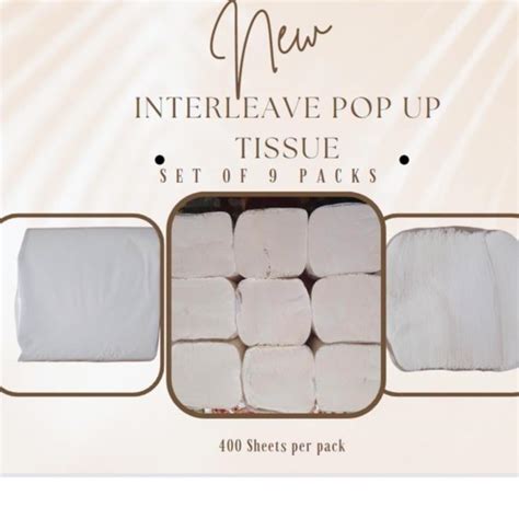 [hot sales] interleave pop up tissue 400 sheets set of 9 packs